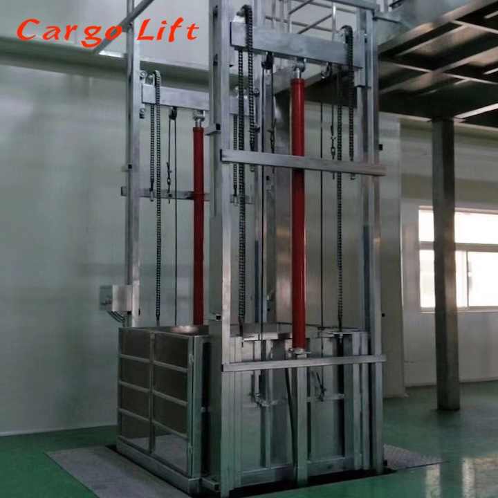 Industrial Hydraulic Cargo Lift Elevator for Warehouses Steel Guide ...
