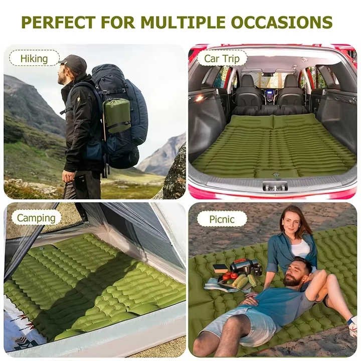 Modern Outdoor Double Inflatable Camping Mattress Portable Foot ...