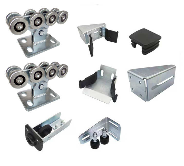 Automatic Sliding Telescopic White Zinc Plated Gate Kits with Rollers ...