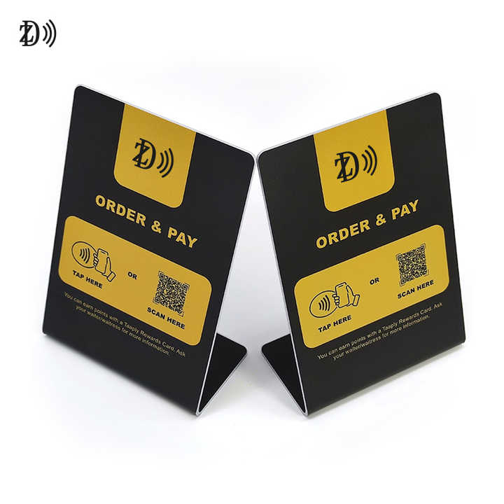 Printed Logo QR Code Menu Table Stand Tag RFID Program Bar