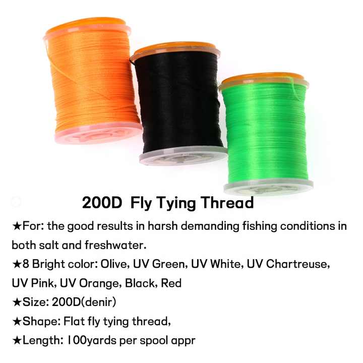 200D UV Big Fly Thread - Durable and Bright Fly Tying Material