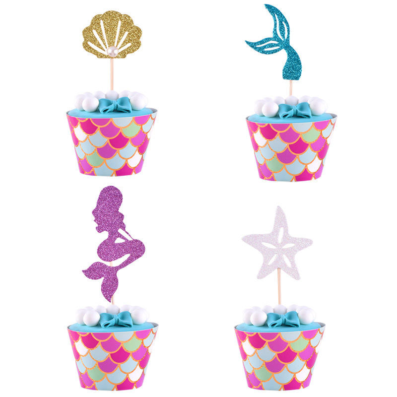 Customized Cake Topper Mermaid Princess Party Cake Decoration Starfish ...