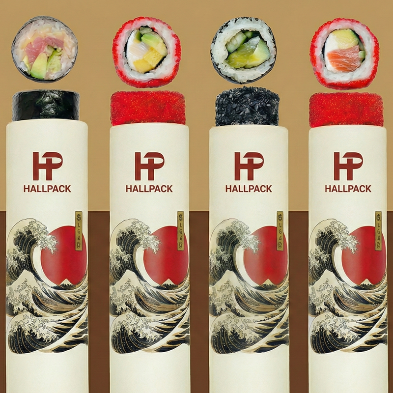 Eco-friendly Sushi Roll Packaging - Customizable & Biodegradable