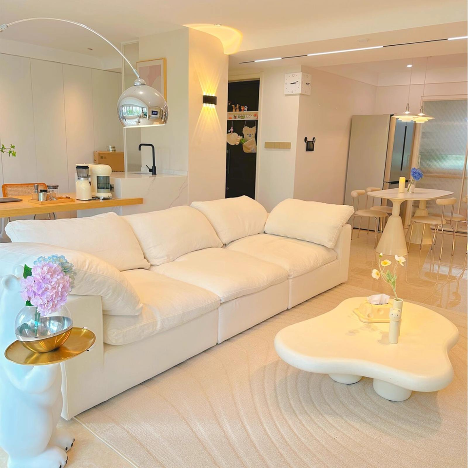 Luxury Modern L-Shape Modular Velvet Sofa Set with Sponge Filled ...