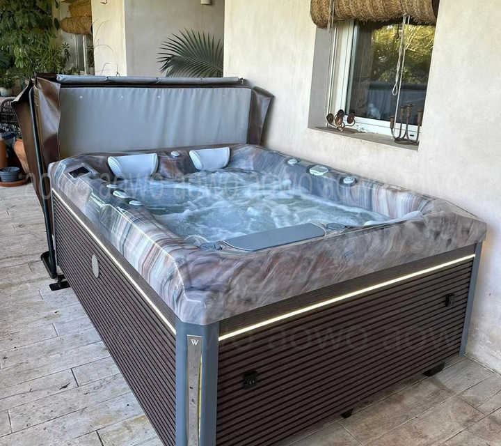 Marble Texture Outdoor Jacuzzi 3 Person Pool Spa Tub