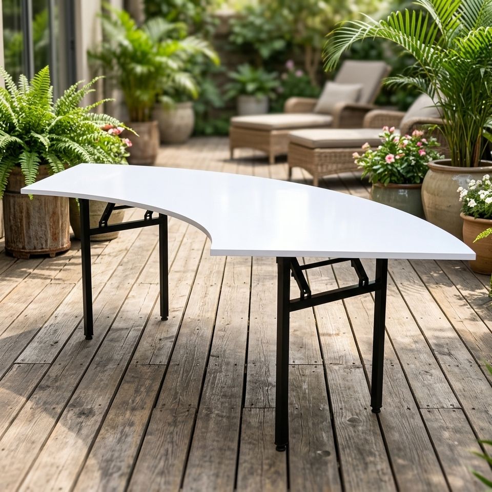 Curved Folding Table Modern Minimalist Metal Frame Multi-layer Board ...