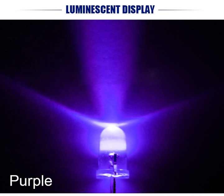 CZINELIGHT 5mm UV LED Diodes - Purple Color, 365nm-420nm