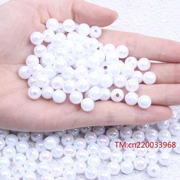 6/8/10mm AB Color Loose Pearls ABS Imitation Round Pearl Beads With ...