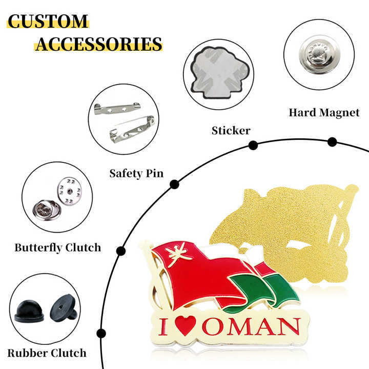 Factory Stock Oman Coat of Arms Pins Badges National Emblem Flag Enamel ...