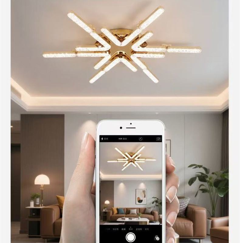 Nordic Living Room Lighting - Creative Gold Ceiling Lamp