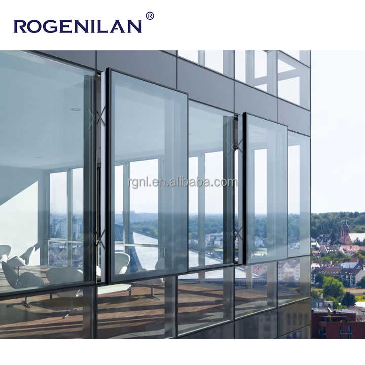 Customized Modern Large Horizontal Push Glass Picture Window Aluminum ...