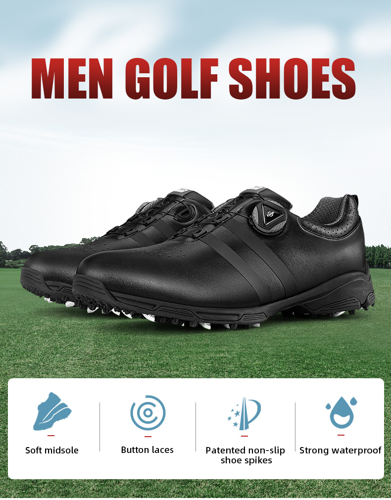 PGM XZ186 water proof golf shoes men custom logo black spike less golf ...