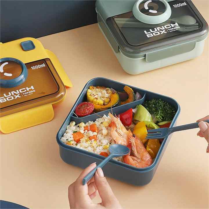 2025 ECO Friendly Portable Camera Bento Box With Cutlery Office Lunch ...