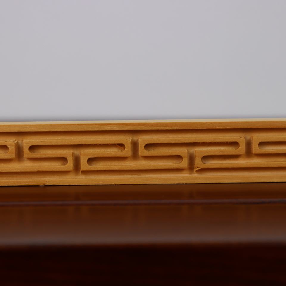 Traditional Meander Pattern Wooden Block - Rectangular Carved Cultural ...