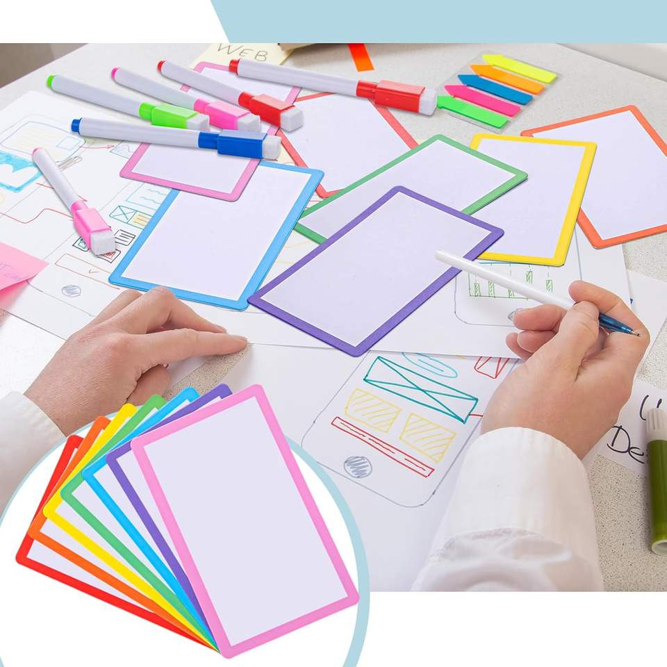 Dry Erase Index Cards Custom Blank Reusable Note Cards for School ...