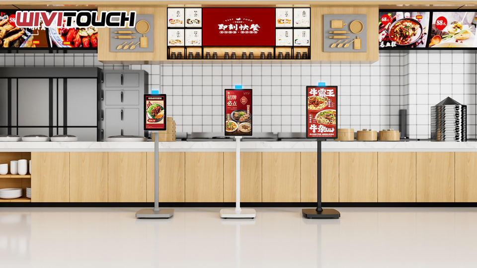 Restaurant Kiosk Payment System Freestanding Touch Screen POS Machine ...