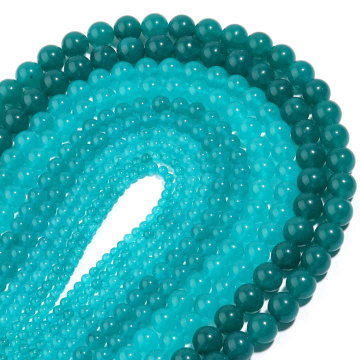 Natural Amazonite Jade Round Stone Semi-Precious Stone 4/6/8/10/12mm DIY Handmade Loose Beads ...