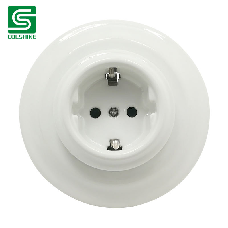 Colshine Standard Grounding Wall Socket with Power Outlet 16A Porcelain ...