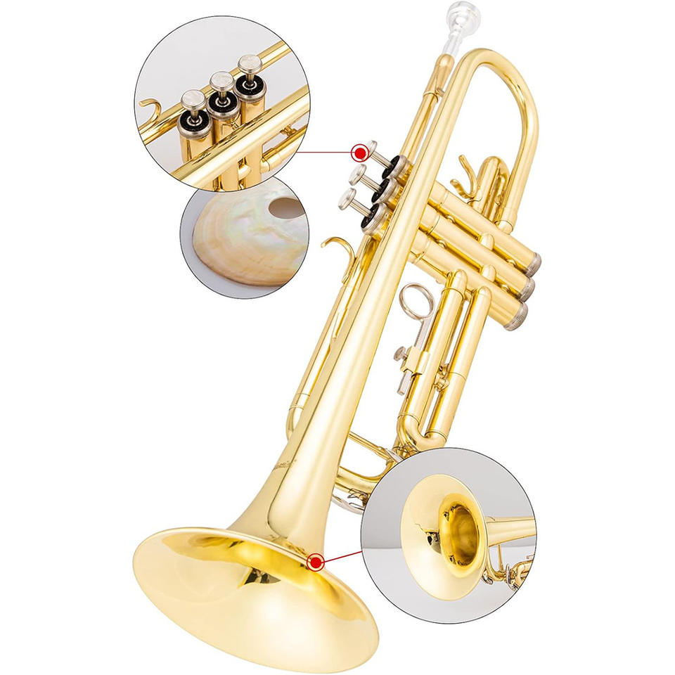 Quality Brass Body Trumpet Instrument Gold Lacquer Trumpet Instrument ...