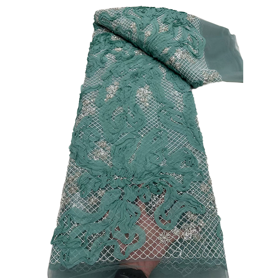 NI.AI New Design Square Net Lace Embroidery Lace Fabric Beaded Lace ...