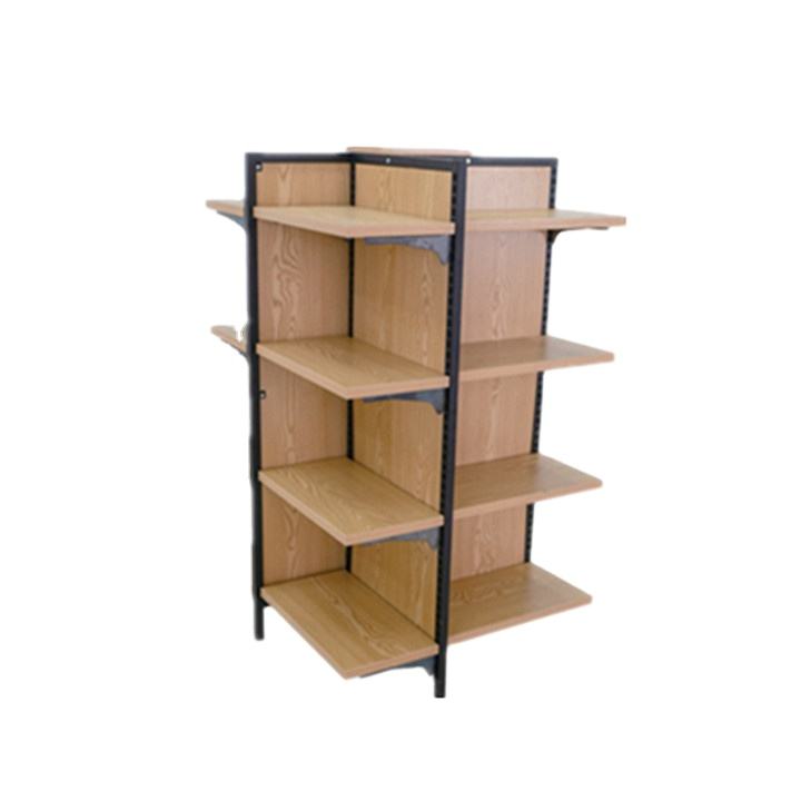 Four Side Supermarket Wooden Display Shelf - Four Way Stand