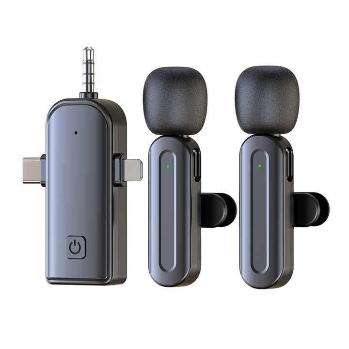 3 in 1 Lapel Wireless Microphone Plug Play Professional Wireless Mic ...