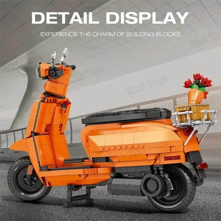 Reobrix 11036 2025 New Moc City Creative Roman Holiday Motorcycle Model ...