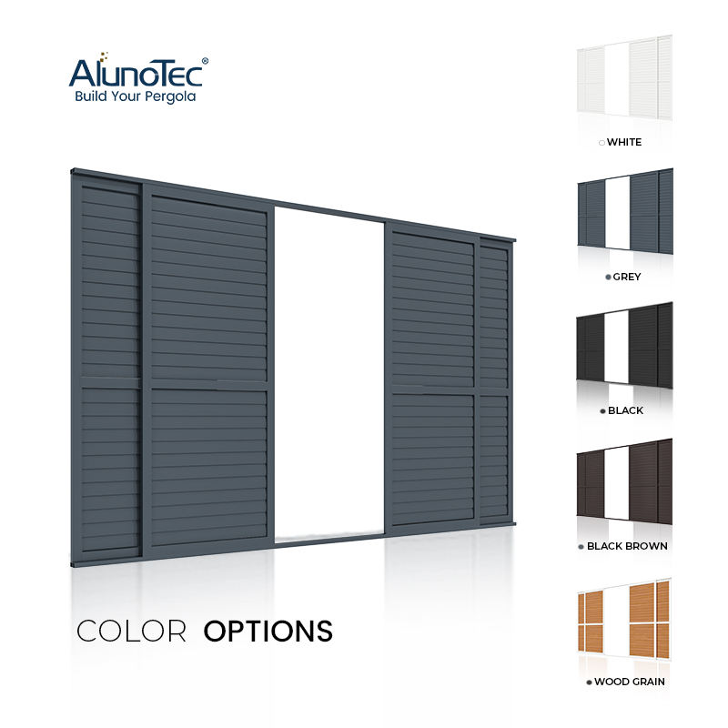 Alunotec Sliding Louvered Panel Privacy Sunshade Waterproof Aluminum