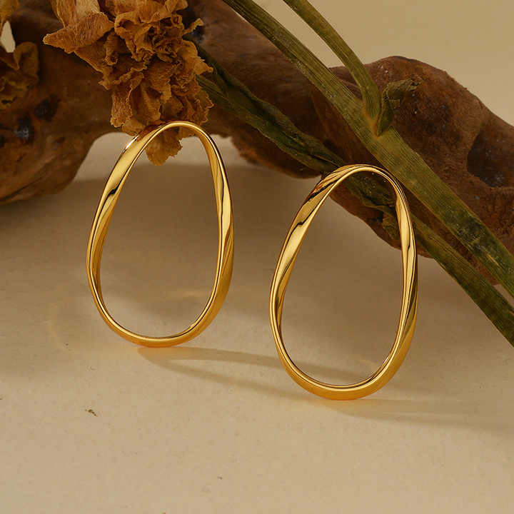 Fashion Jewelry 925 Sterling Silver Twist Earring Oval Shape Minimalist ...