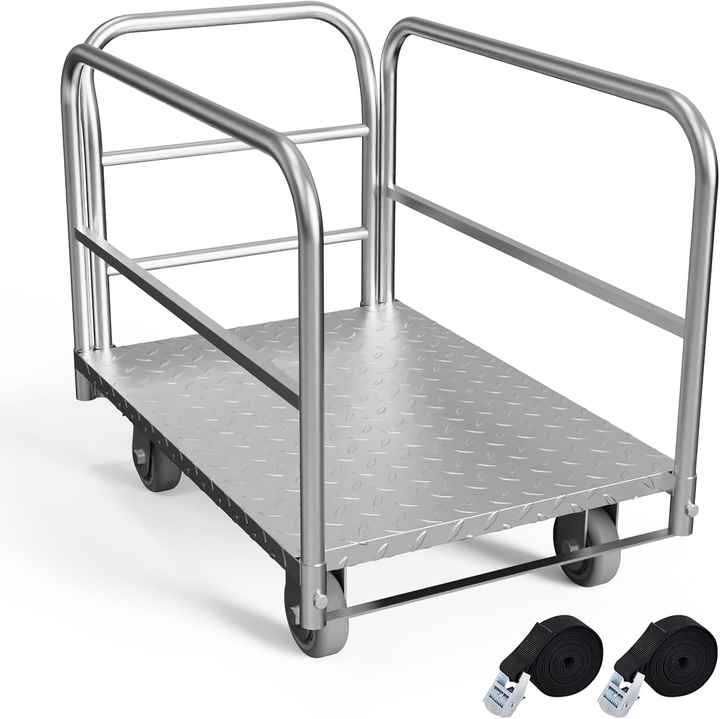 Panel Cart Heavy Duty Flatbed Dolly with Handlebar 2000LBS Load ...