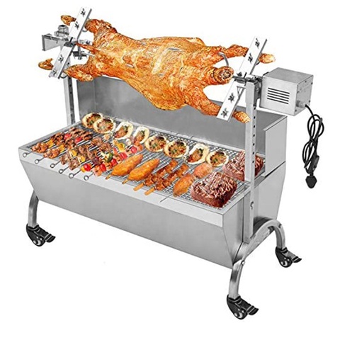 Spit Roast Stainless Steel BBQ Charcoal Cyprus Brazil Souvla Rotisserie ...