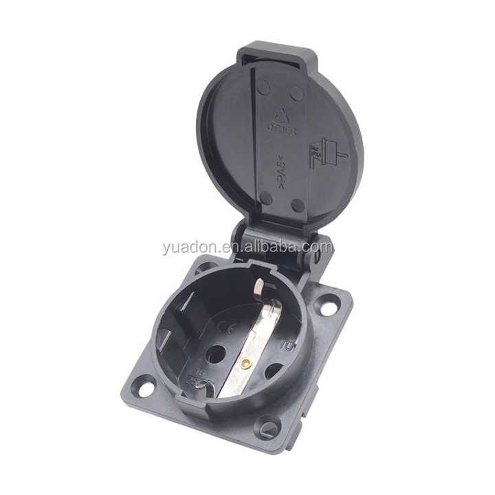 For YUADON YD-001S-1 EU Germany 16A Industrial Waterproof Power Socket Outdoor IP44 Wall Socket ...