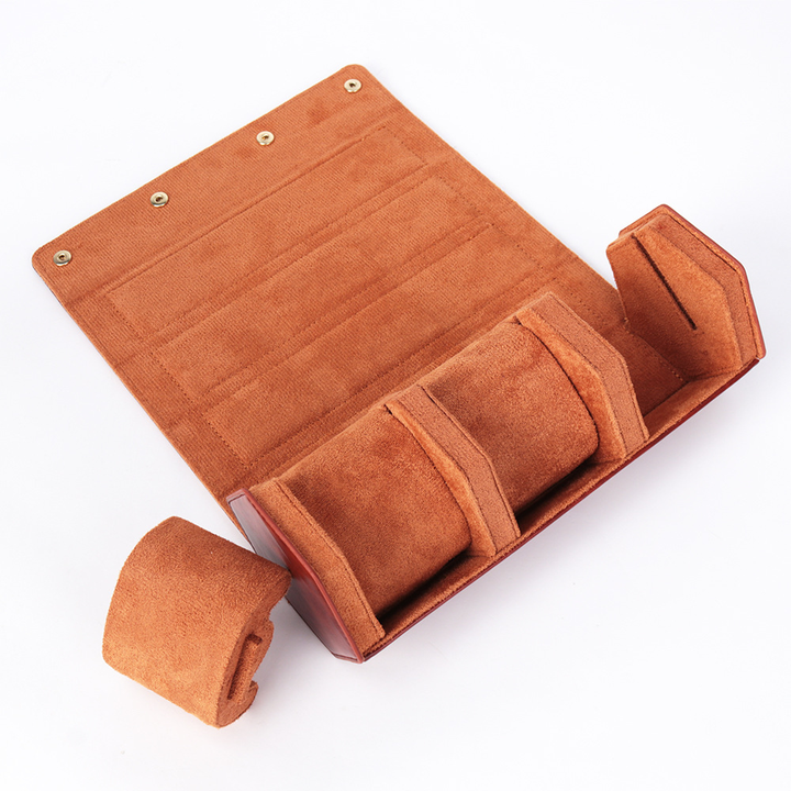 High End Customizing Leather Hexagon Watch Roll Case