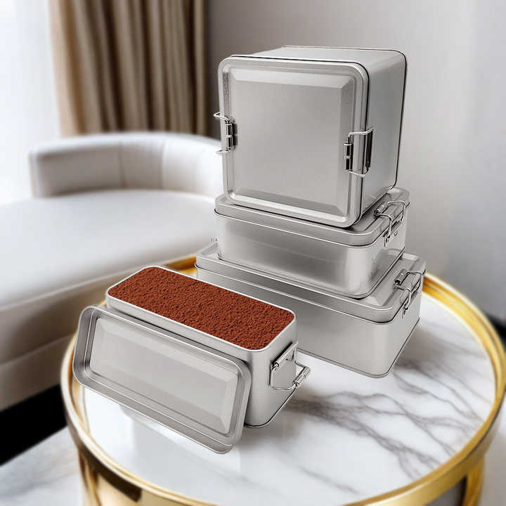 Food Grade Tiramisu Metal Tin Box Packaging with Lock