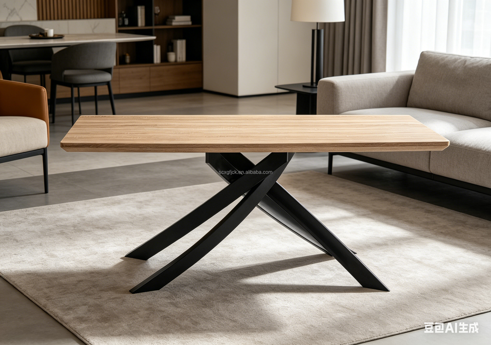Light Luxury Rectangular Curved Leg Table Suitable for Home Restaurant ...