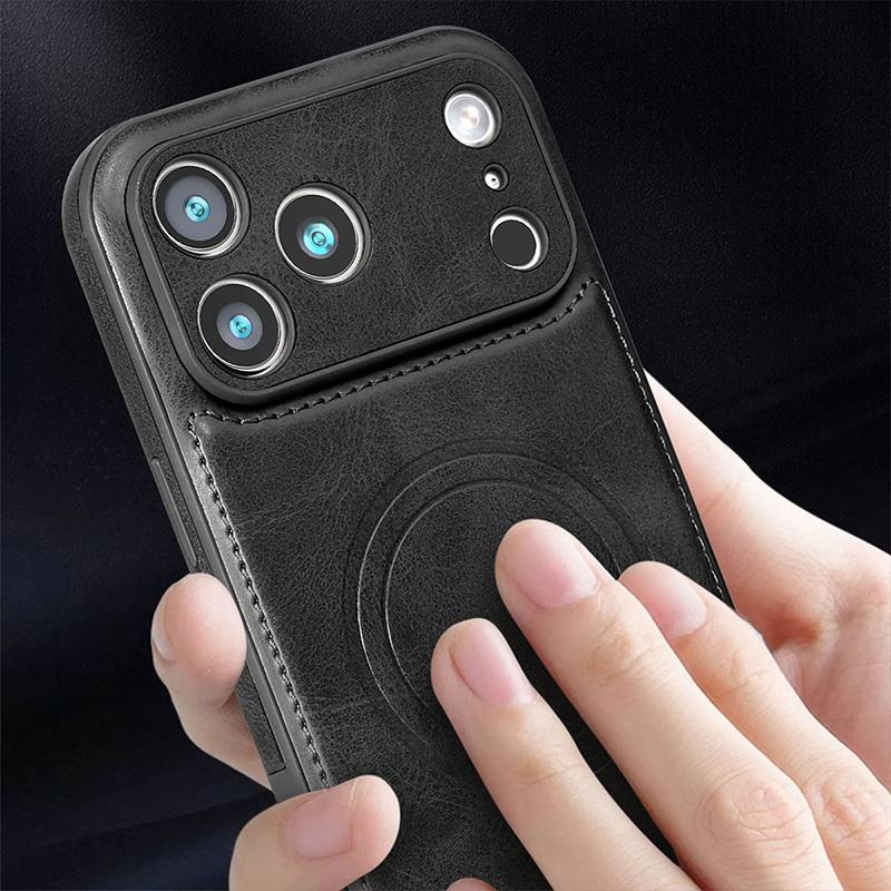 Wholesale Magnetic PU Leather Mobile Phone Cases for iPhone 17 12 13 14 ...