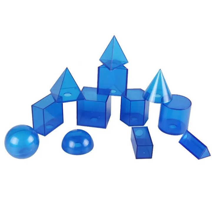 12pcs Transparent 3D Geometric Solids - Educational Toys