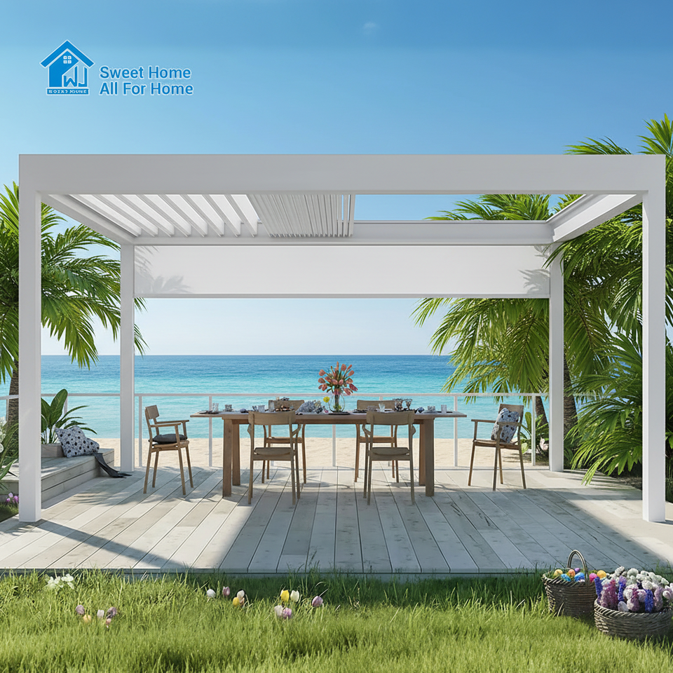 Sweet Home Aluminum Pergola Modern Bioclimatic Sun Rain Protection ...