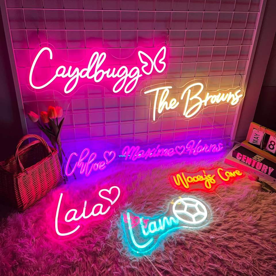Indoor/Outdoor Acrylic LED Neon Signs Customizable DIY Logo Wall Decor ...