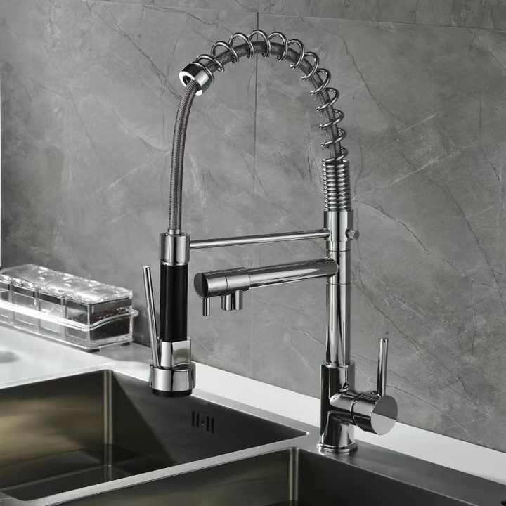 Classic Modern Brass Core Deck Mounted Kitchen Bathroom Faucet Flexible ...