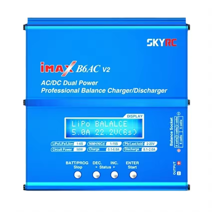 SKYRC IMAX B6AC V2 Professional 50W 6A 2-6S Dual Power Balance Charger ...