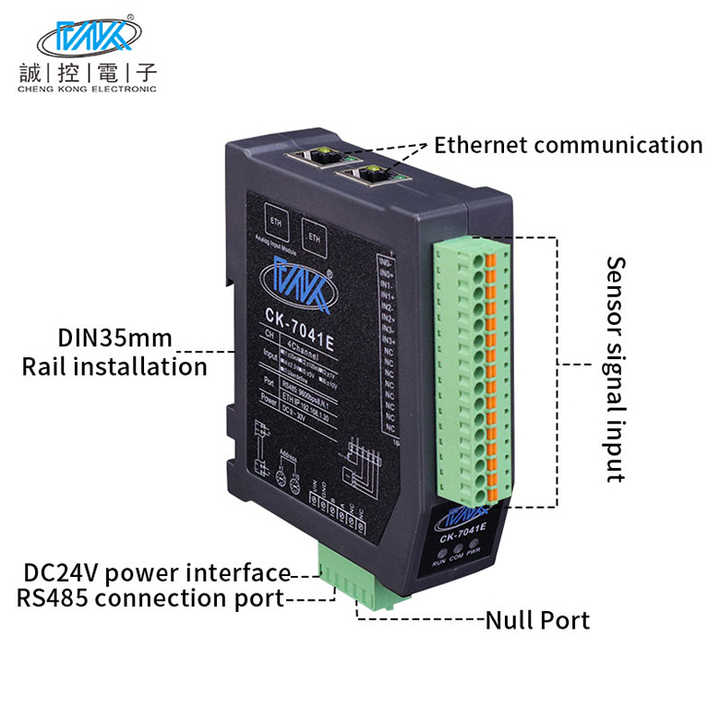 CK-7041E Industrial Ethernet IP Port 4-Channel Modbus Tcp Rs 485 Analog ...