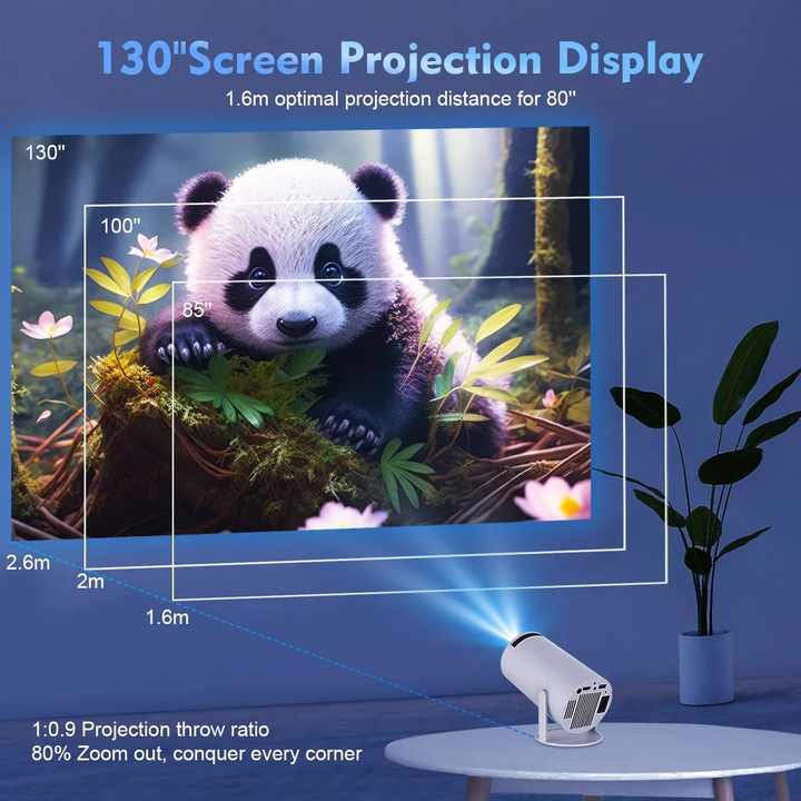 HY300/HY300 Pro Mini Stand 4K Video Projector Wireless Wifi Home LED ...