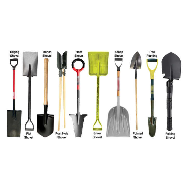 Industrial Grade Steel Shovel Square Round Outdoor Garden Spades with ...