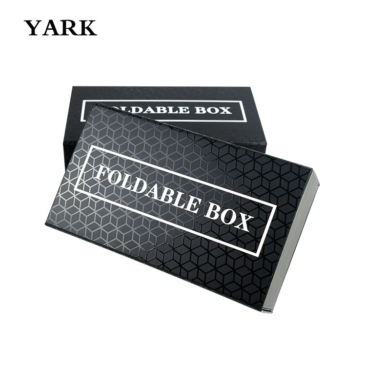 Factory Luxury Black Paper Packing Folding Shoe Gift Box Magnetic Paper ...
