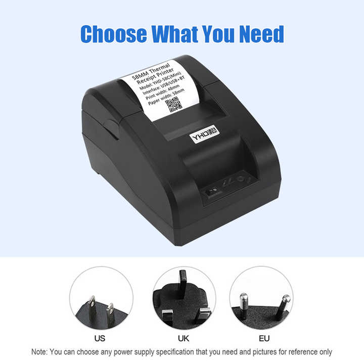 YHD-58C USB Bluetooth Thermal Printer - High Speed & Reliable