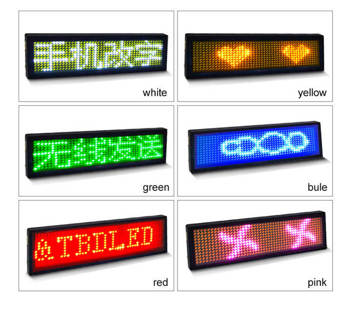 Popular Flexible Programmable LED Name Tag Light Staff Name Badge for ...