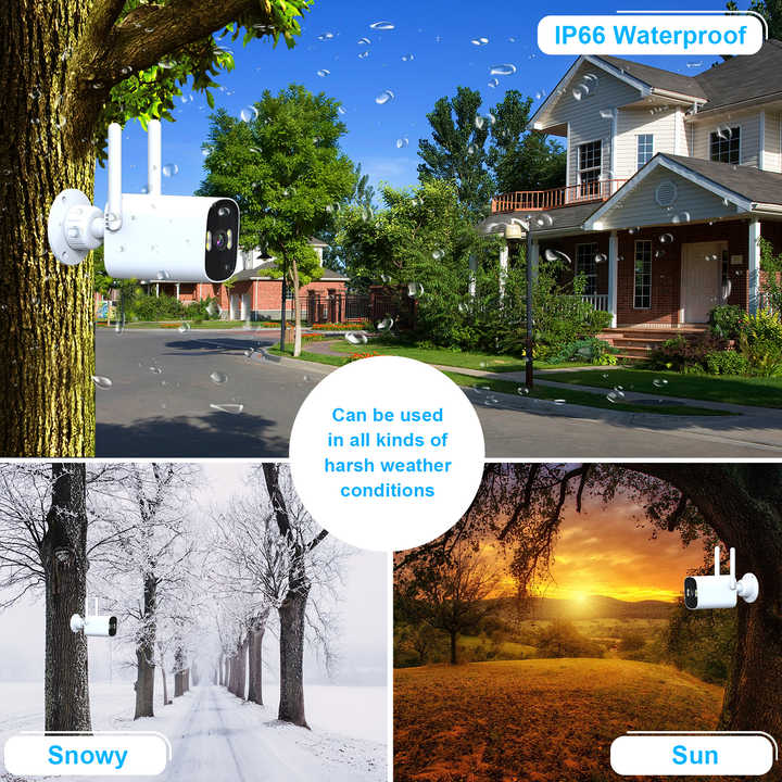 8MP Outdoor Smart WiFi Security Camera with 10.1inch LCD 4CH NVR Camera ...