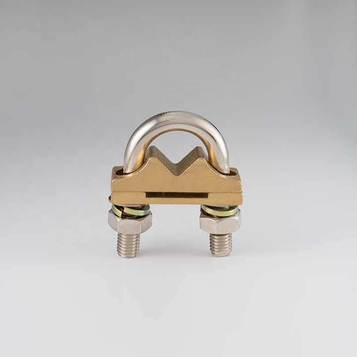 U Shape Bolt Earth Wire Clamp Ground Rod Copper Tape Clip