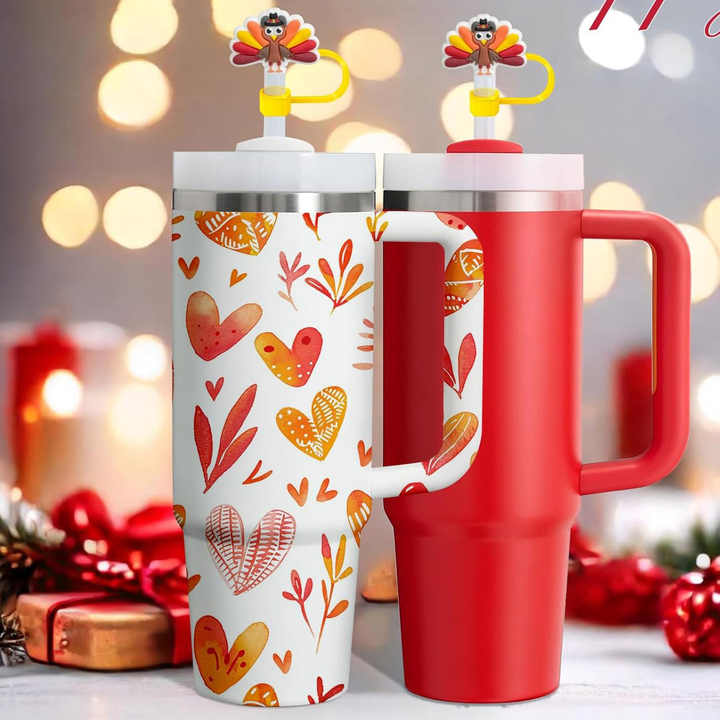 Thanksgiving Straw Covers Cap Turkey Straw topper Silicone Fall Straw ...